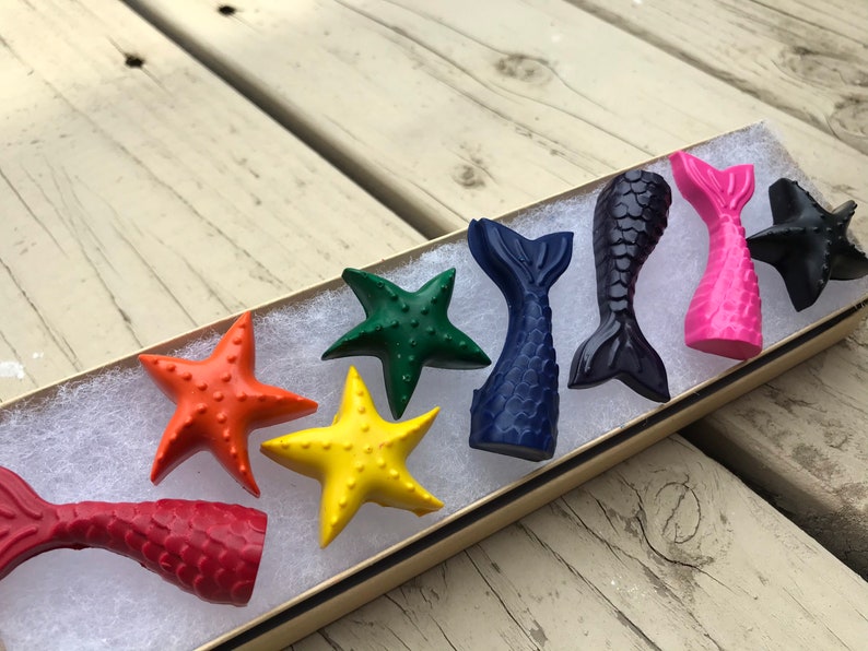 Mermaid Crayon Box // Mermaid Crayons // Mermaid Crayon Gift - Etsy