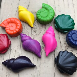 Shell Crayon Box // Shell Crayons // Ocean Coloring // Ocean Crayons ...