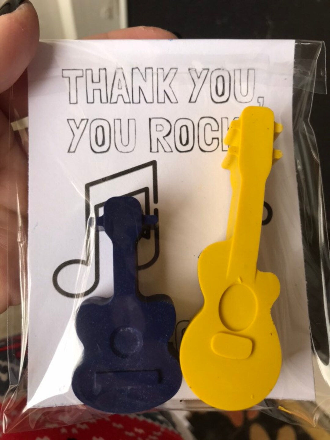 Rockstar Thank You Cards // Guitar Favors // Guitar Crayons // Rockstar ...