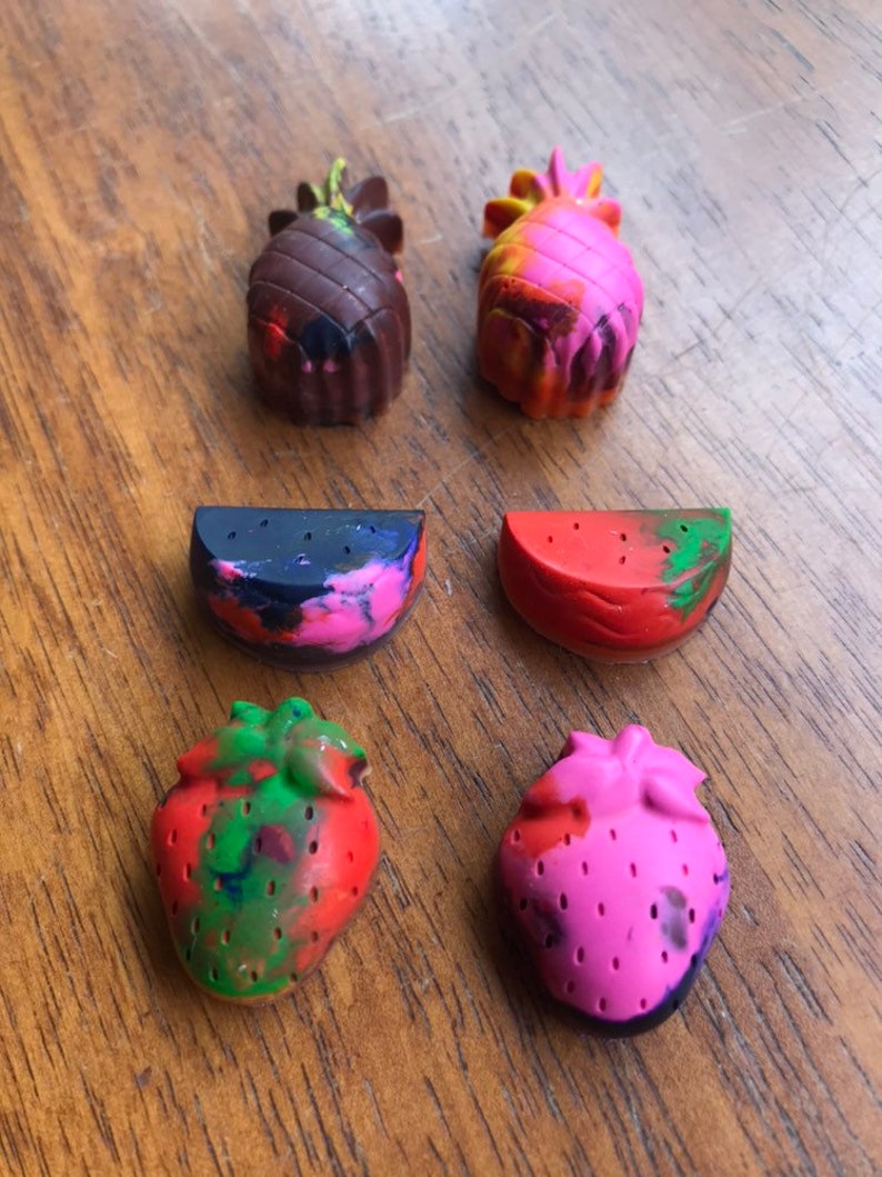 Fruit Crayons // Personalized Crayon // Fruit Favor // Kids | Etsy