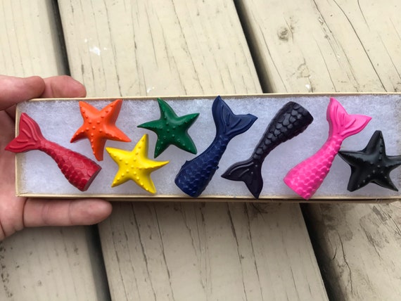 Mermaid Crayon Box // Mermaid Crayons // Mermaid Crayon Gift - Etsy