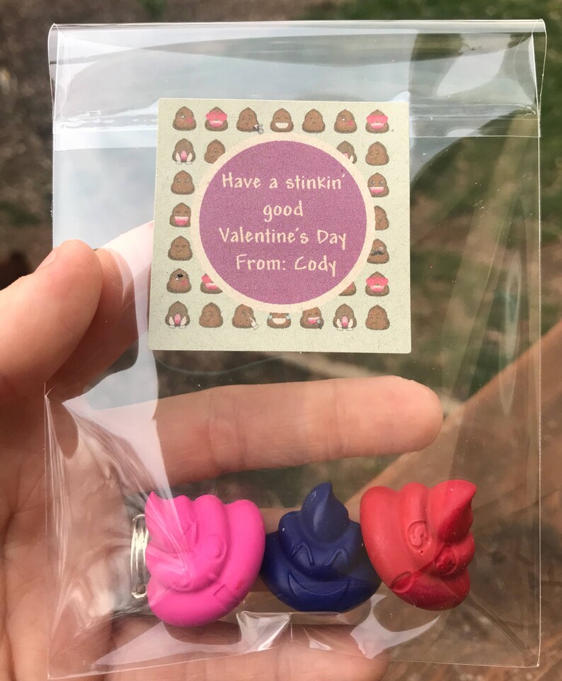 Funny Valentines for Kids // Poop Party Favors // Poop | Etsy