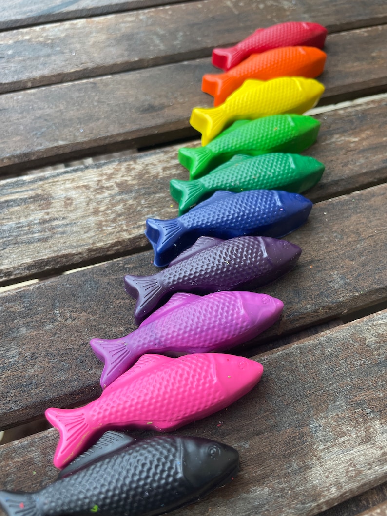Fish Crayons // Fishing Birthday // Fishing Crayons // Ocean - Etsy