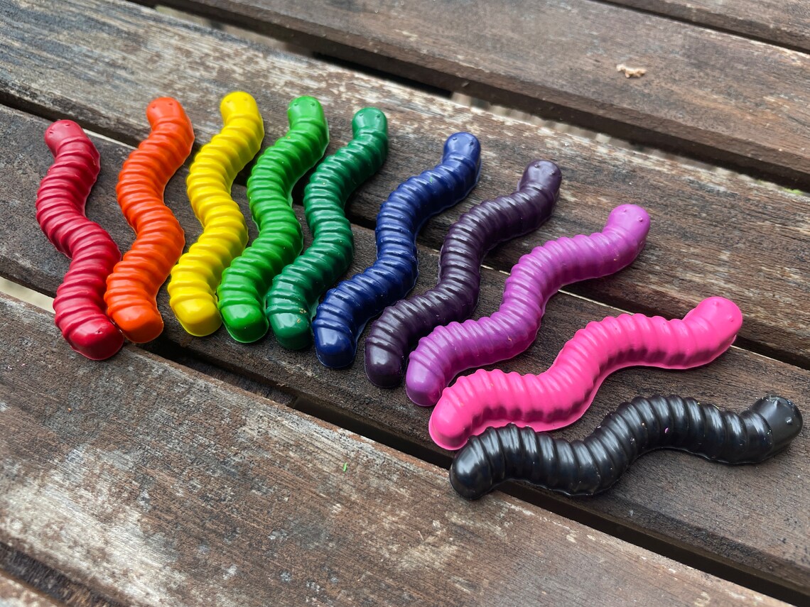 Worm Crayons // Worm Party // Insect Party // Insect Birthday - Etsy