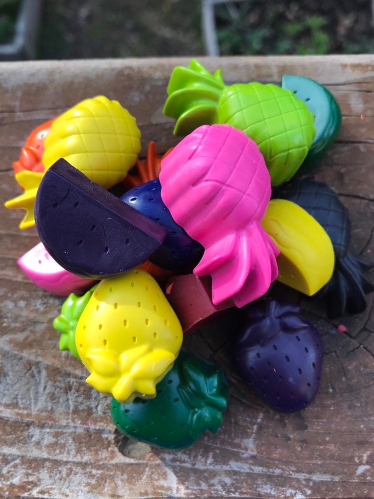 Fruit Crayons // Personalized Crayon // Fruit Favor // Kids | Etsy