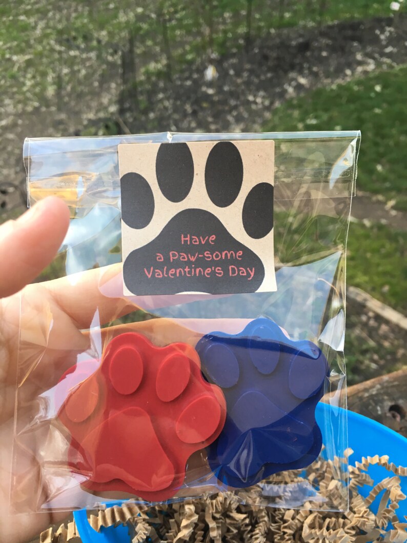 Kids Valentines Day Favors // Dog Valentines // Paw Party - Etsy