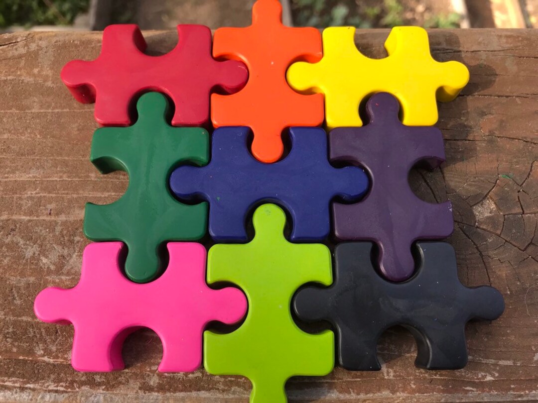 Puzzle Crayons // Puzzle Party Favors // Puzzle Favors // Autism ...