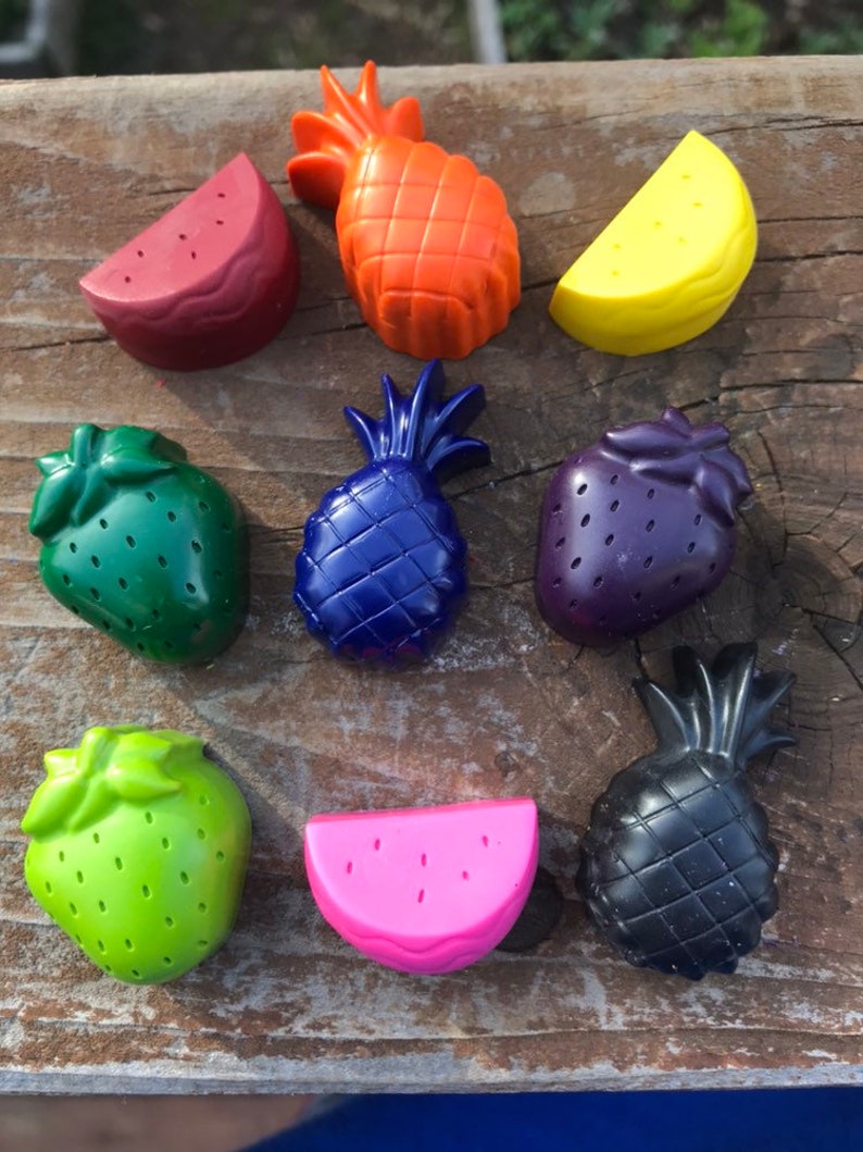 Fruit Crayons // Personalized Crayon // Fruit Favor // Kids Party Favor ...