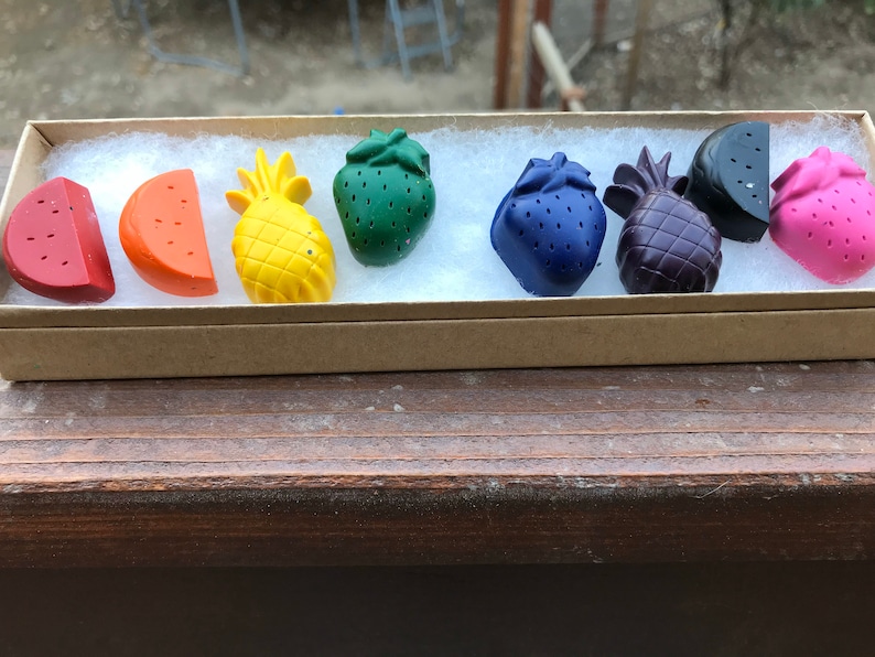 Fruit Crayons // Fruit Favors // Fruit Crayon Box // Toddler - Etsy