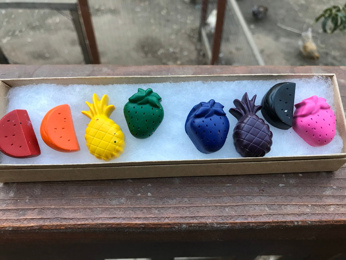 Fruit Crayons // Fruit Favors // Fruit Crayon Box // Toddler - Etsy