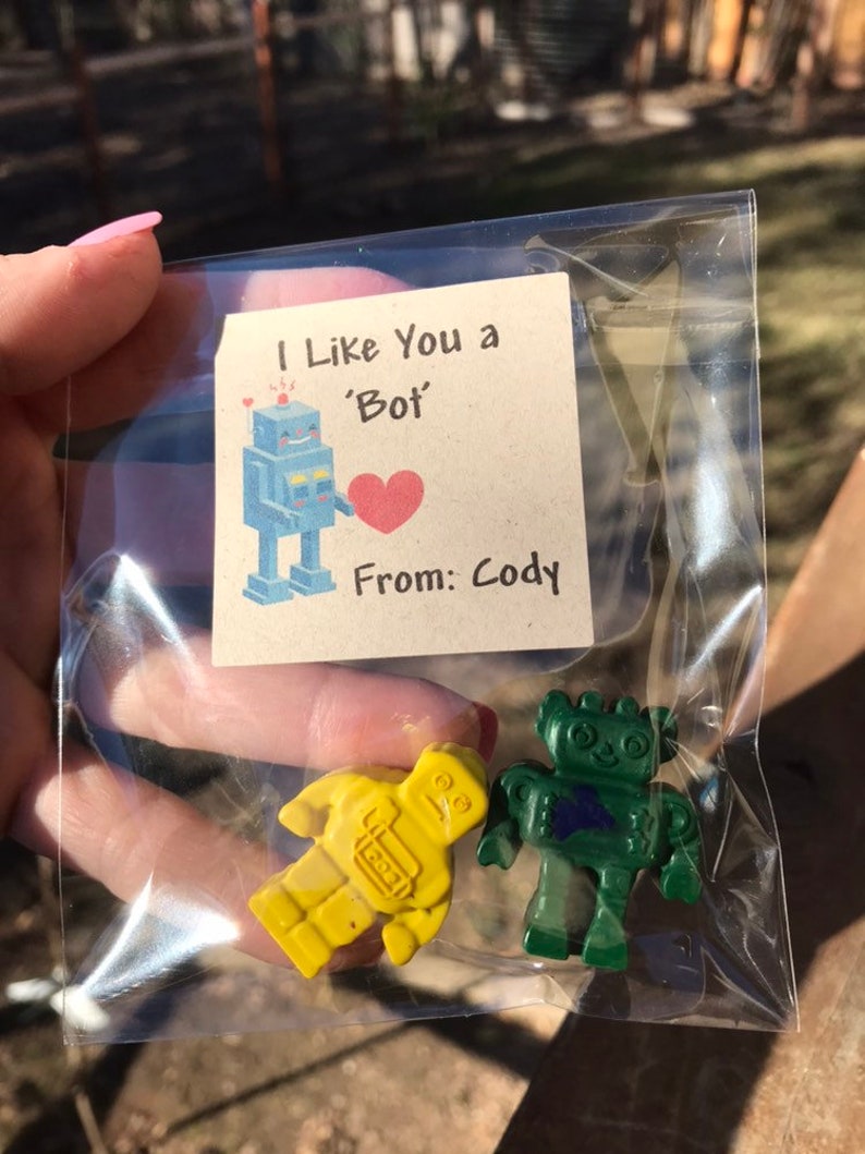 Funny Valentines Cards // Robot Valentines Day // Robot Favors // Kids ...