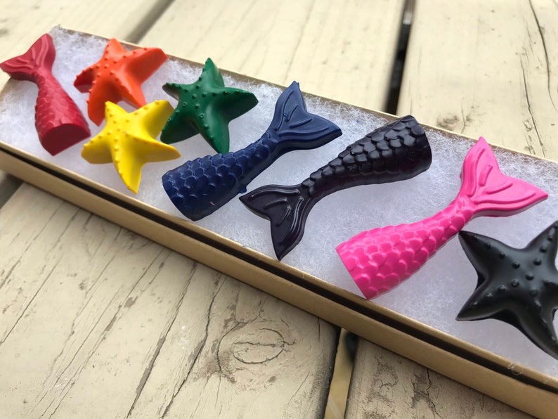 Mermaid Crayon Box // Mermaid Crayons // Mermaid Crayon Gift - Etsy