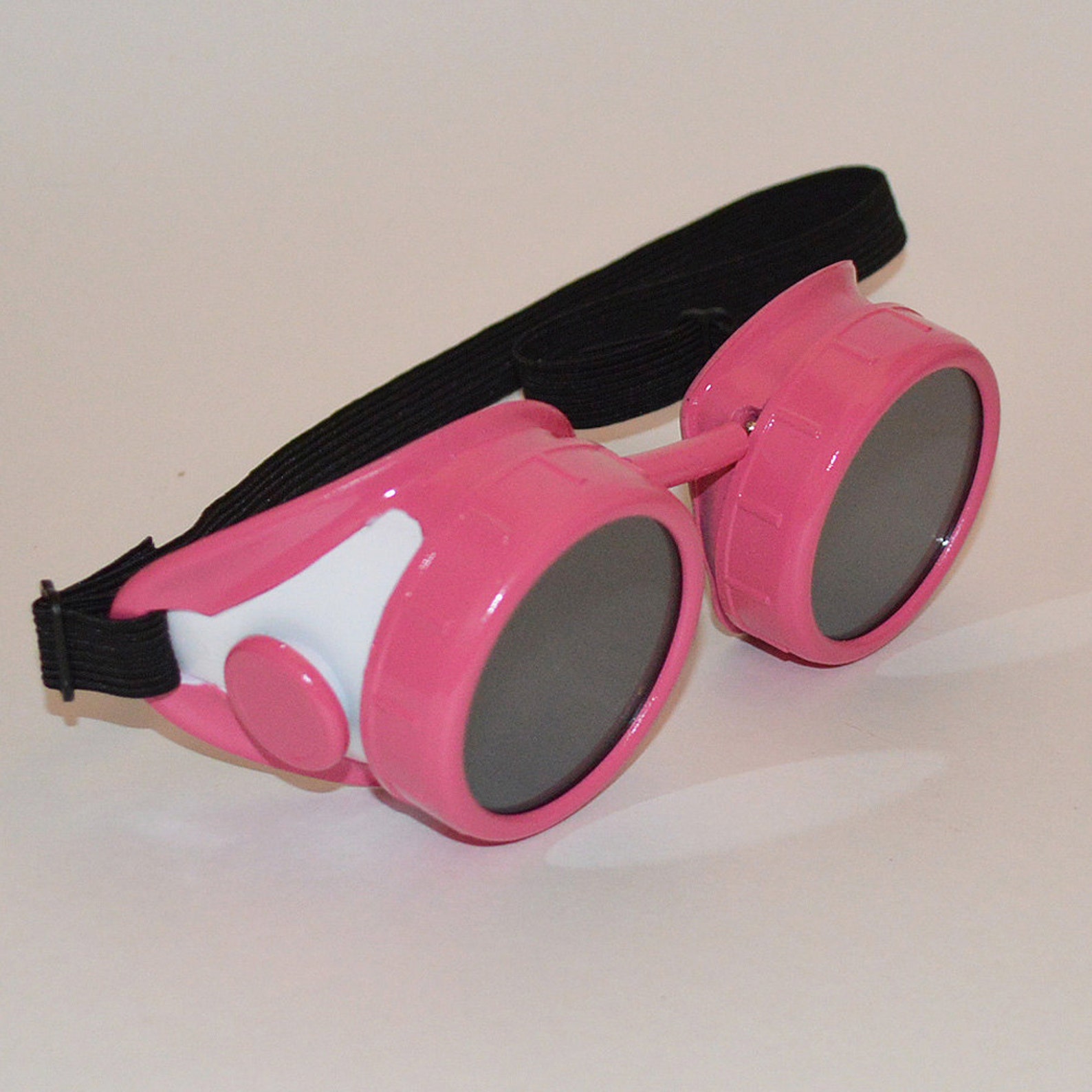 Pink and White Cute Atomic Mid Century Goggles Aviator | Etsy