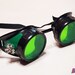 Black and Green Alien World Goggles W/ Green Lenses and Silver Accents ...