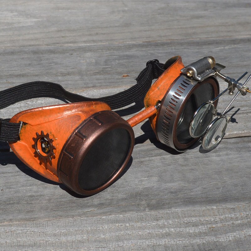 Orange and Copper Steampunk Goggles Victorian Optic Conductors - Etsy