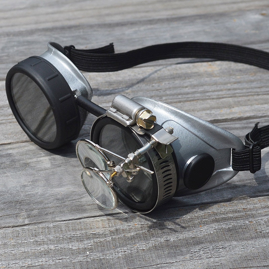 Steampunk Goggles, Steampunk, Goggles, Silver Goggles, Black Goggles ...