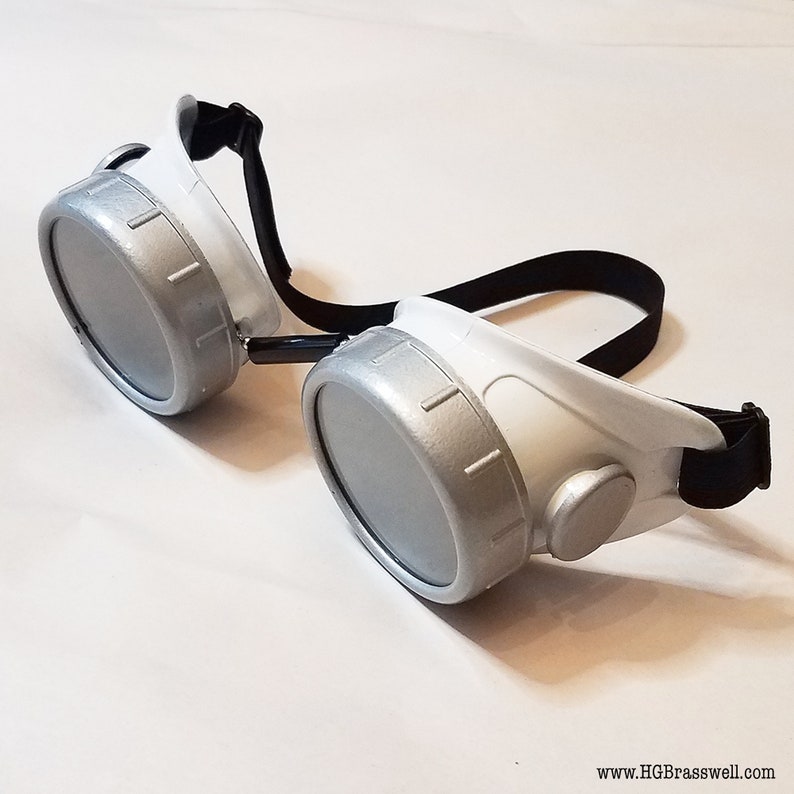 White and Silver Atomic Goggles Atomic Mid Century - Etsy