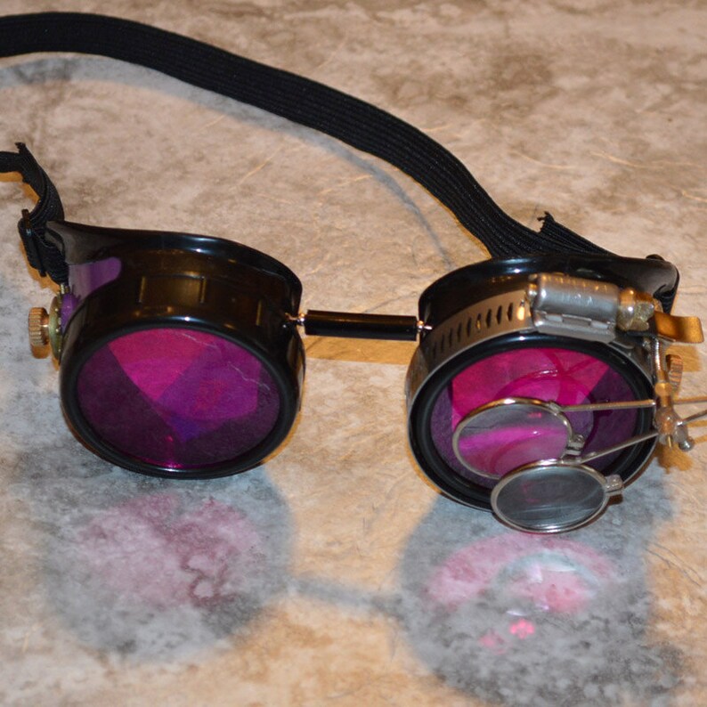 Gothic Vampire Steampunk Goggles w/ Purple Lenses Brass | Etsy