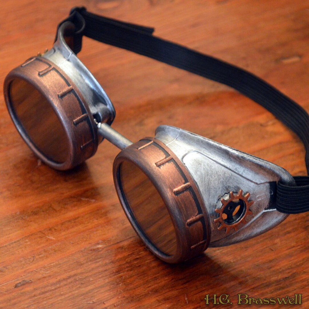 STEAMPUNK GOGGLES Mad Scientist Optic Conductors Welding Motorcycle ...