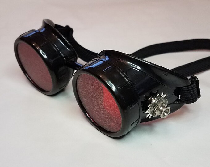 Red Steampunk Goggles Burning Man Mad Max Dieselpunk Goggles Goggles ...