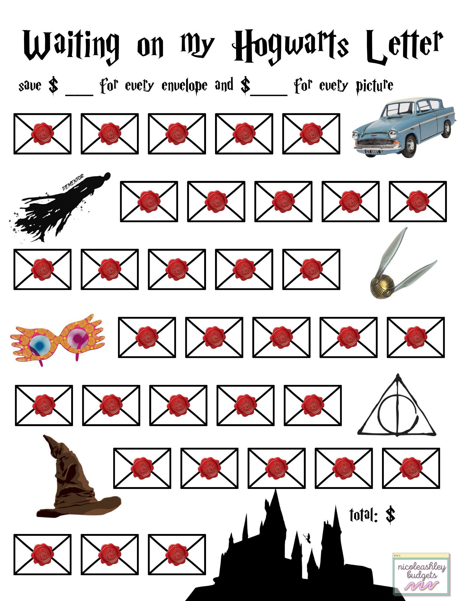 Hogwarts Saving Challenge - Etsy