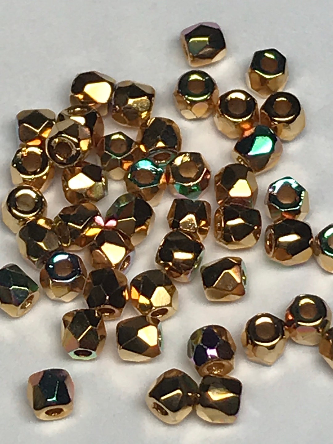 True 2mm Crystal 24K Gold Plate AB Round Fire Polish, FPR0200030-GPAB ...