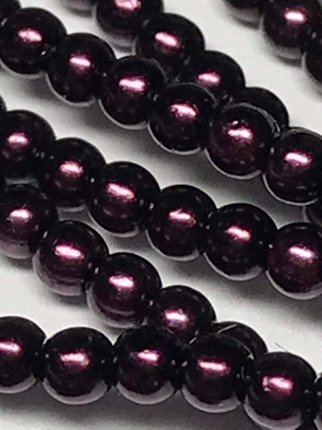 150 2mm Eggplant Round Glass Pearls - Etsy