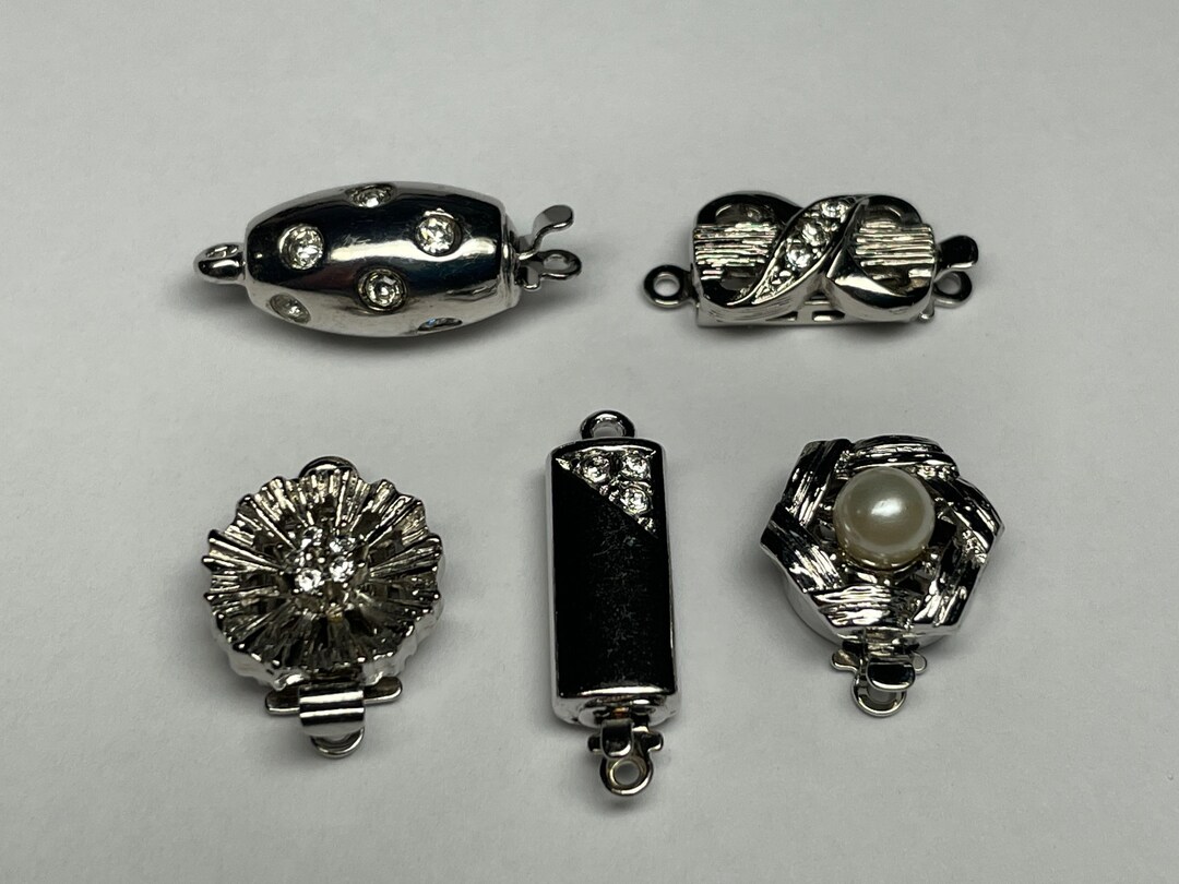 Assorted 1-strand Silver Plate Push Pull Clasp, Elegant Elements Made ...
