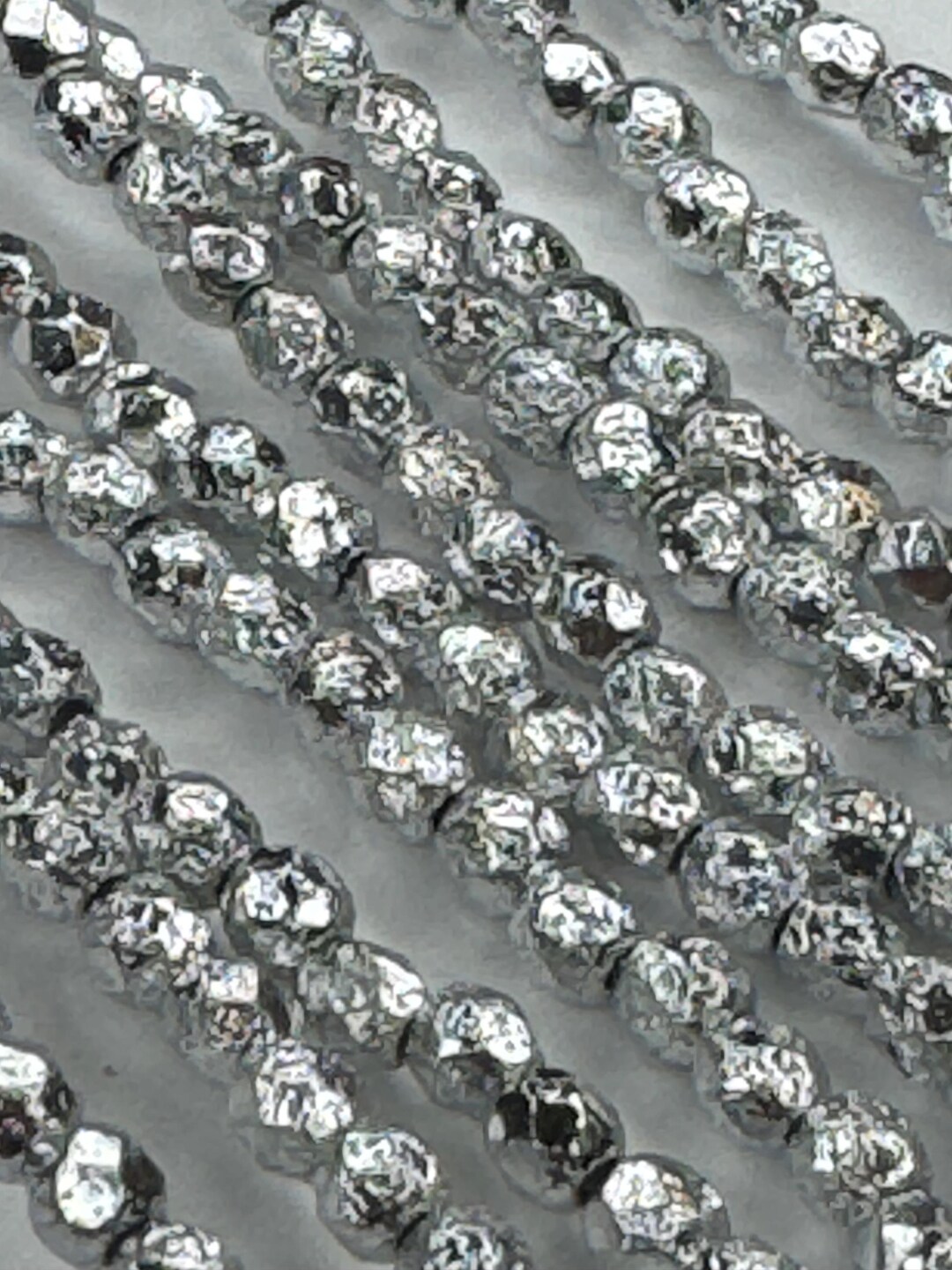 40 4mm Etch Full Labrador Silver Fire Polish Rounds - Etsy