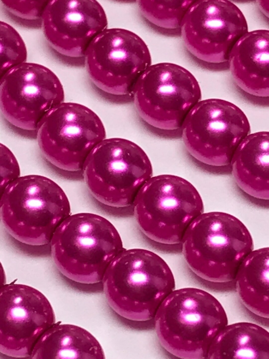 120 4mm Hot Pink Round Glass Pearls - Etsy