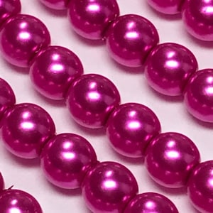 120 4mm Hot Pink Round Glass Pearls - Etsy