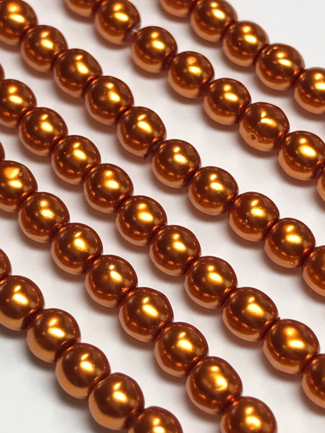120 4mm Burnt Orange Round Glass Pearls - Etsy