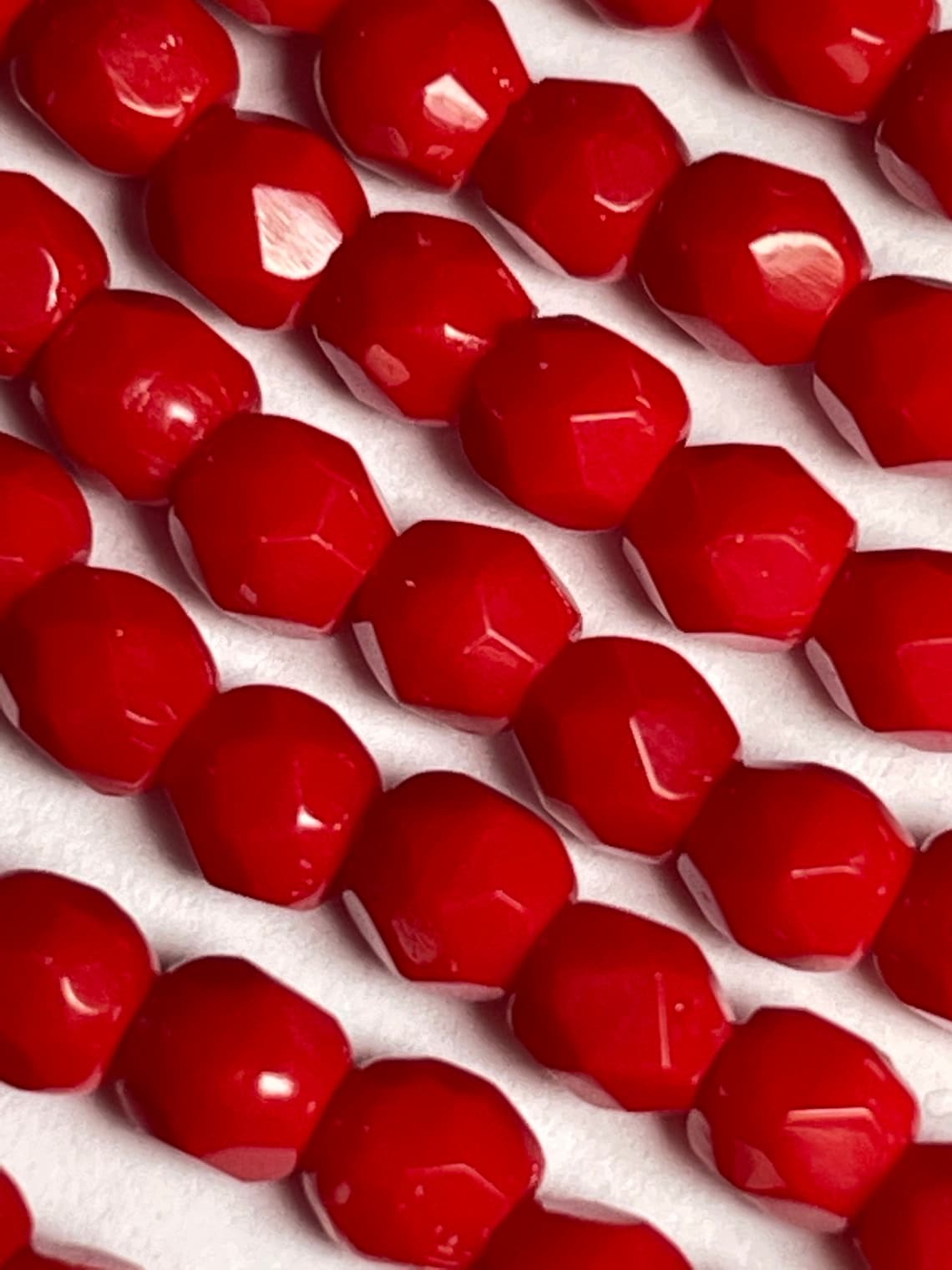 50 3mm opaque red fire polish beads | Etsy