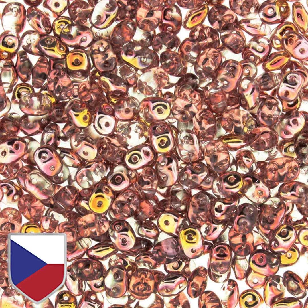Superduo, Crystal Capri Gold With Czech Shield Protective Coating ...