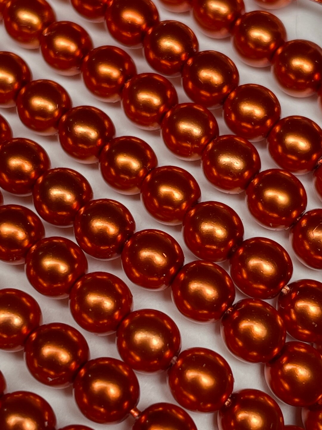 75 6mm Copper Round Glass Pearls - Etsy