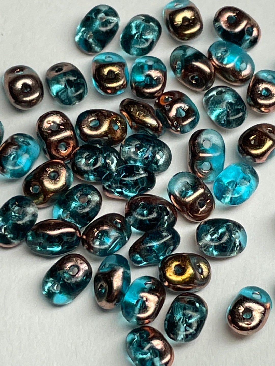9.5gm Aqua Capri Gold Superduo With Czech Shield Protective Coating ...
