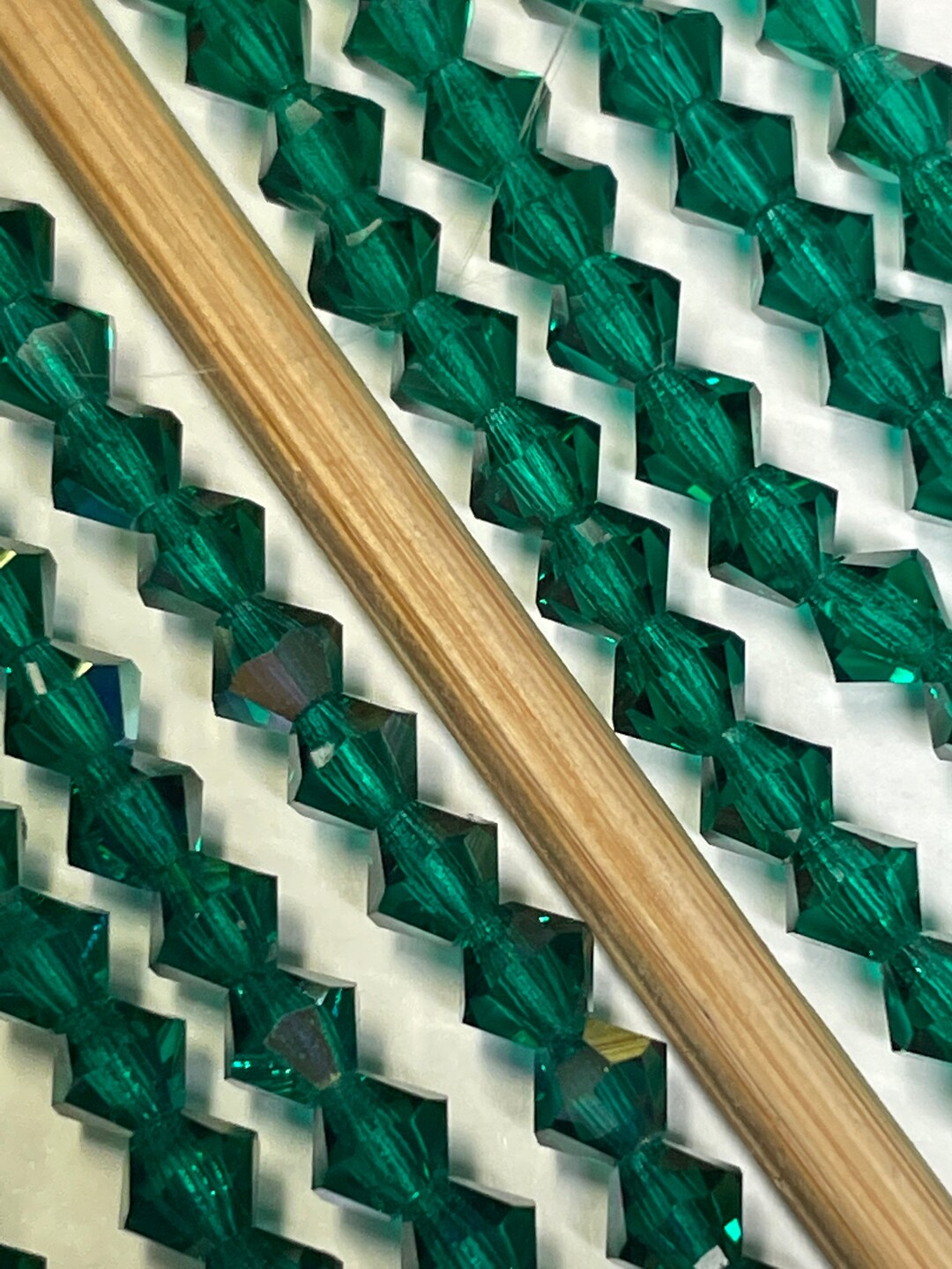 31 4mm Emerald and Emerald AB Preciosa Spacer Bicone Crystals - Etsy