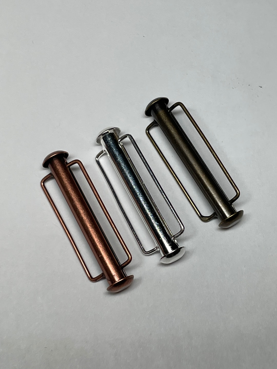 Slide Clasps With Bar, 31.5mm With 24mm Bar, Silver Plate, Antique ...