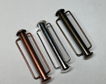 Slider Clasps Ends Clasps Titanium Silver or Bright Silver - Etsy