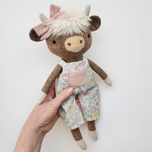 Highland Cow Doll Sewing Pattern PDF, Beginner Plush Toy Tutorial, Farm ...