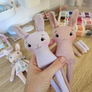 Bunny Doll Sewing Pattern PDF Easter Stuffed Animal Pattern Embroidered ...