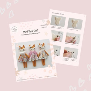 Mini Fox Sewing Pattern PDF Dollhouse Miniature Woodland Doll DIY Soft ...