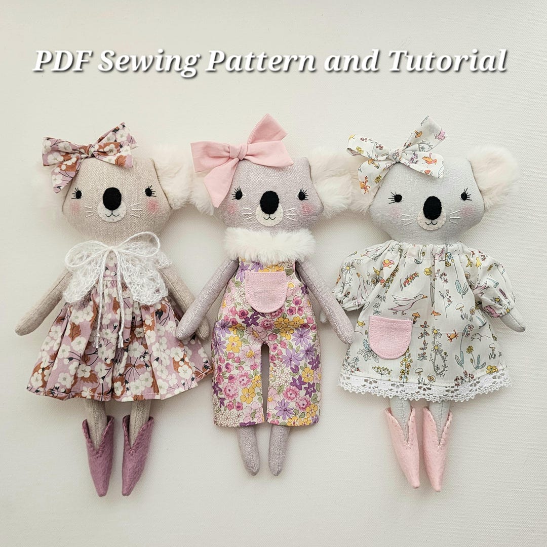 Koala Sewing Pattern DIY Stuffed Animal Baby Shower Gift Nursery Decor ...