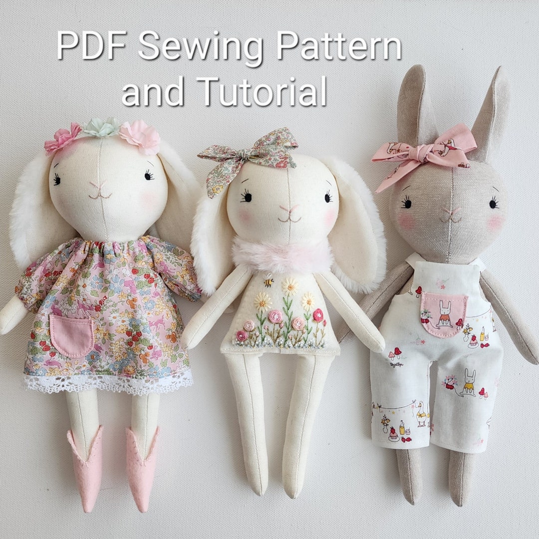 Bunny Doll Sewing Pattern Digital Pdf Doll Sewing Pattern Embroidered Doll Sewing Pattern - Etsy ...