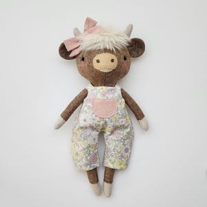 Highland Cow Doll Sewing Pattern PDF, Beginner Plush Toy Tutorial, Farm ...