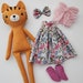 Cat Doll Sewing Pattern PDF Beginner Stuffed Animal Easy Tutorial Baby ...