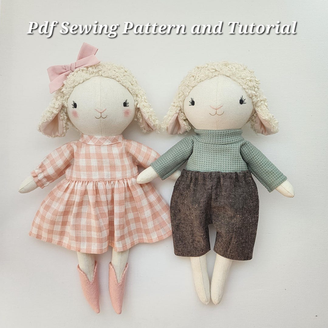 Lamb Doll PDF Sewing Pattern Stuffed Lamb Plush DIY Beginner Tutorial ...