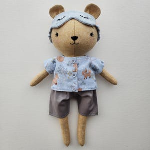 Doll Pajama and Sleep Mask Sewing Pattern Easy Sewing Project 14-inch ...