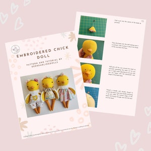 Easter Chick Sewing Pattern Stuffed Chick DIY Easter or Baby Shower ...