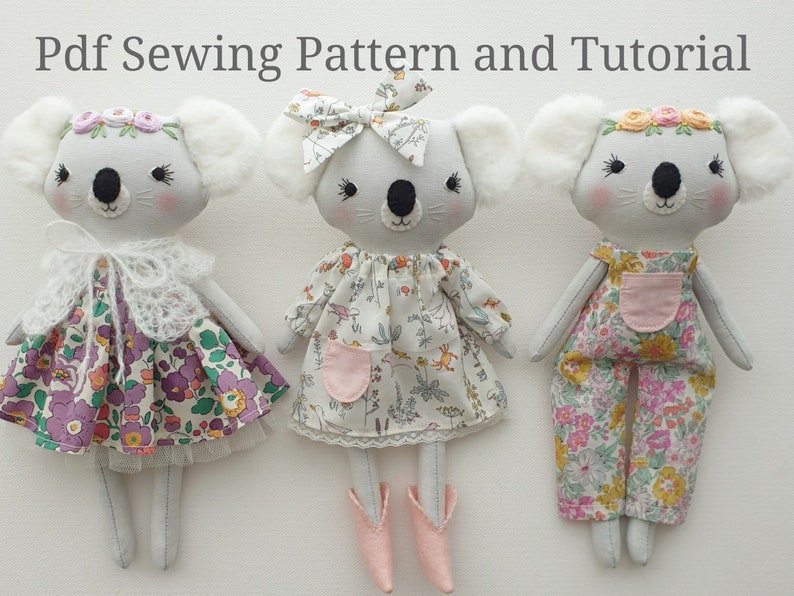Koala Doll Sewing Pattern Digital Pdf Doll Sewing Pattern. - Etsy